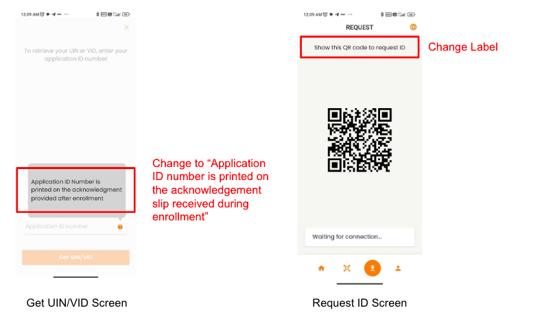 Label changes for Add ID and Request ID screens · Issue #609 · mosip/inji-wallet · GitHub
