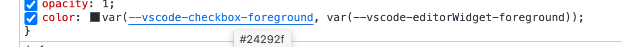 `vscode-checkbox-foreground` isn't defined at all in Light themes ...