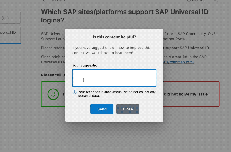 BUG - Submitting feedback is buggy · Issue #330 · SAP/guided-answers-extension · GitHub
