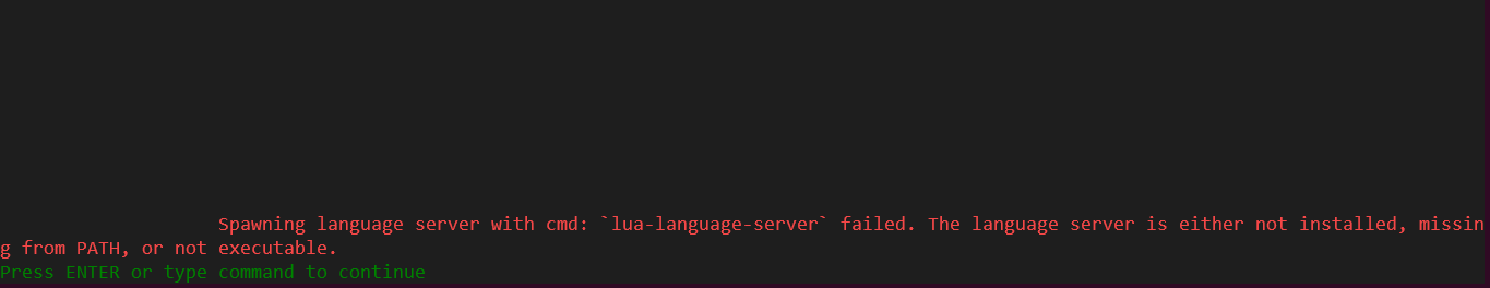 Spawning language sever with cmd: 'lua-language-server' · Issue #38 · LunarVim/Launch.nvim · GitHub