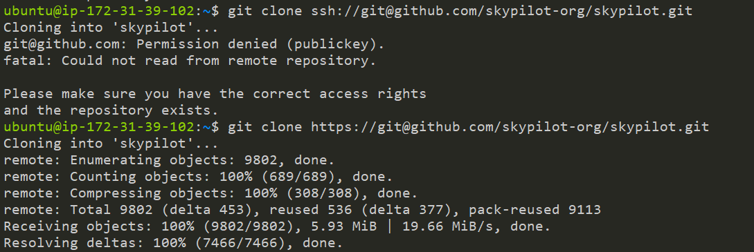 [Onprem] Installation docs: git clone fails for ssh url · Issue #1082 · skypilot-org/skypilot ...