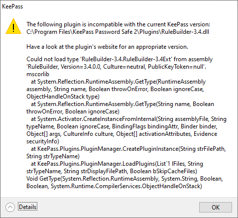 RuleBuilder 3.3 not compatible with KeePass 2.51.1? · Issue #13 · ihanson/KeePass-Rule-Builder ...