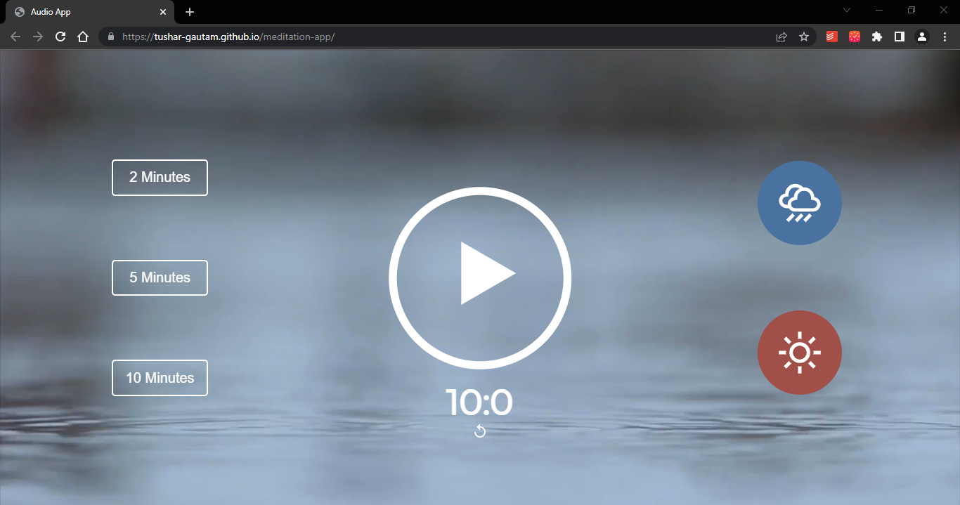 GitHub - Tushar-Gautam/meditation-app: A meditation app with background music built with HTML ...
