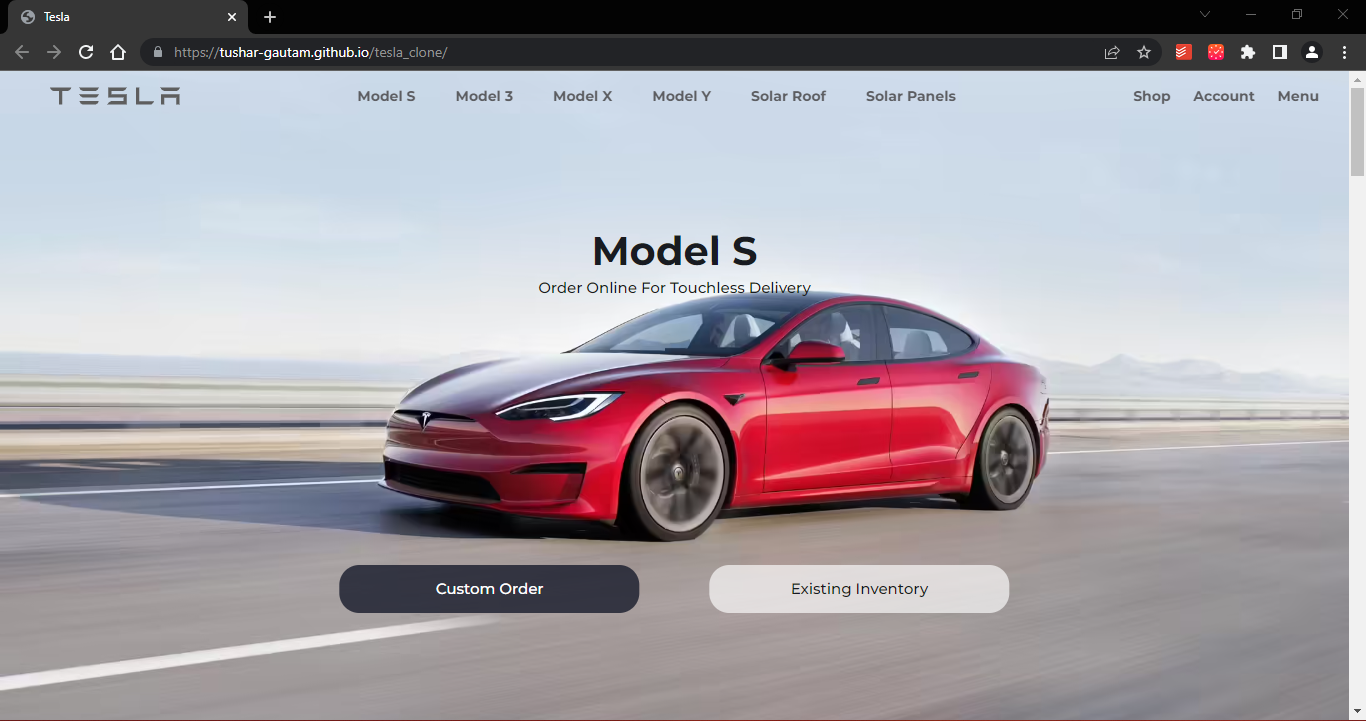 GitHub - Tushar-Gautam/tesla_clone: Made a clone of landing page of ...