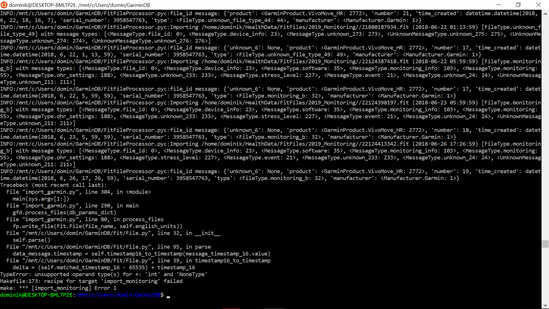 Running make on windows 10 Makefile:216: recipe for target 'import_activities' failed · Issue ...