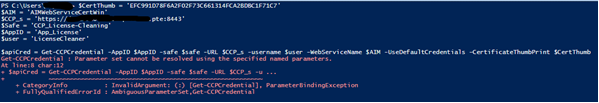 Get-CCPCredential Parameter set cannot be resolved · Issue #33 · pspete/CredentialRetriever · GitHub