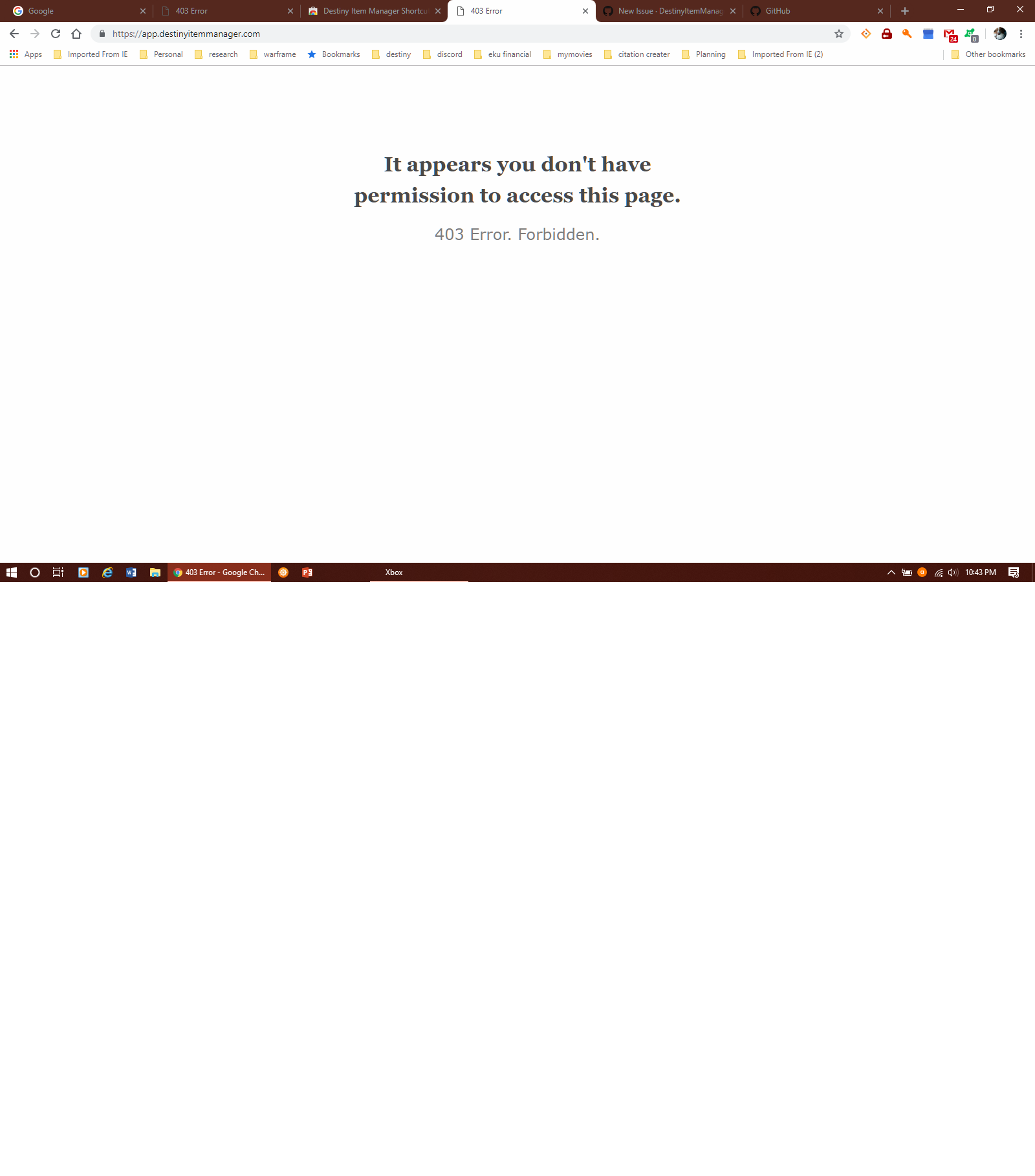 Error Code · Issue #3234 · DestinyItemManager/DIM · GitHub