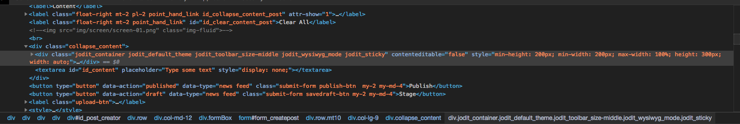 remove the sticky class attribute in jodit editor · Issue #163 · xdan/jodit · GitHub