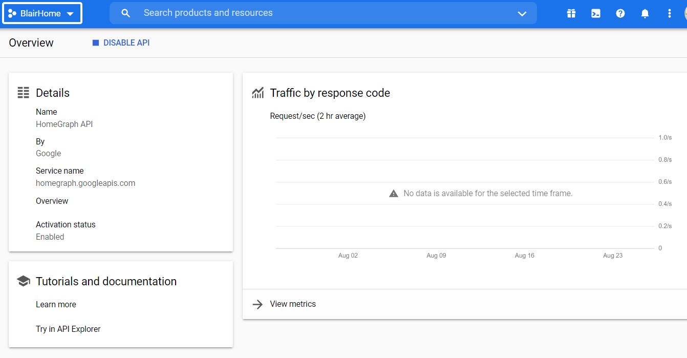 Request for https://homegraph.googleapis.com/v1/devices:reportStateAndNotification failed: 403 ...