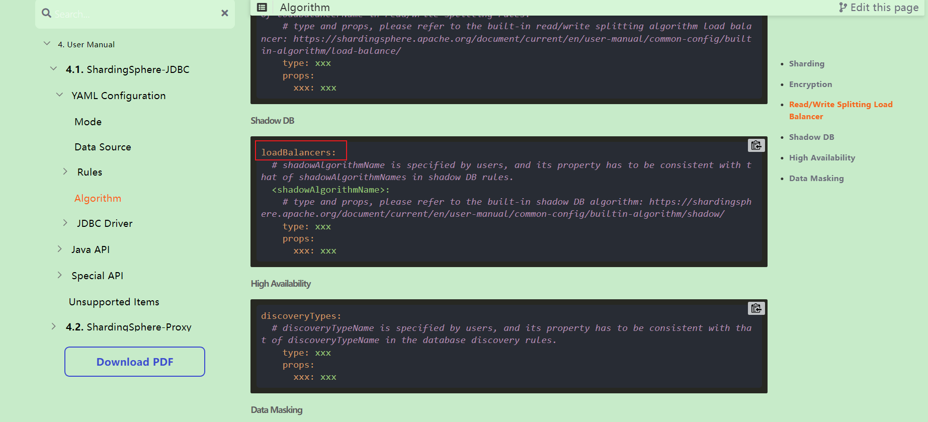 Content error in Shadow algorithm configuration Document · Issue #24191 · apache/shardingsphere ...