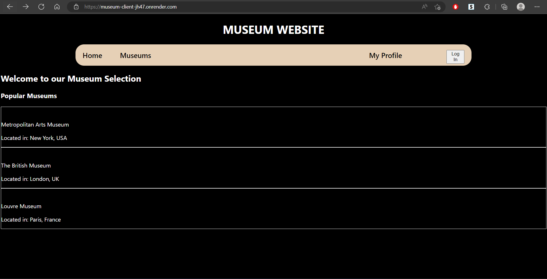 GitHub - kshitijnair/CS5610-museum: Final Project for CS5610 Class - Digital Museum Management
