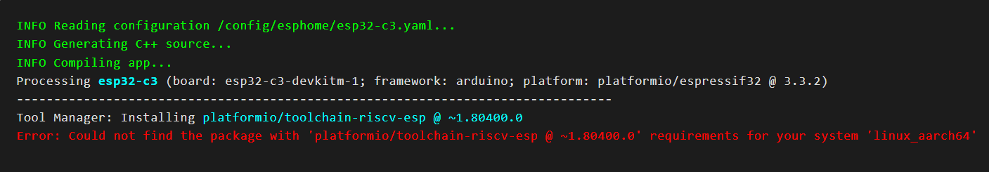 Could not find the package platformio/toolchain-riscv-esp for linux_aarch64 · Issue #2722 ...