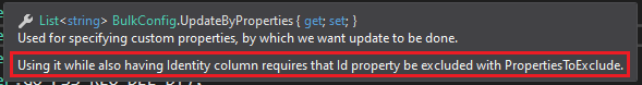 How to bulk insert or update with custom unique key? I am getting "Column 'Id' does not allow ...