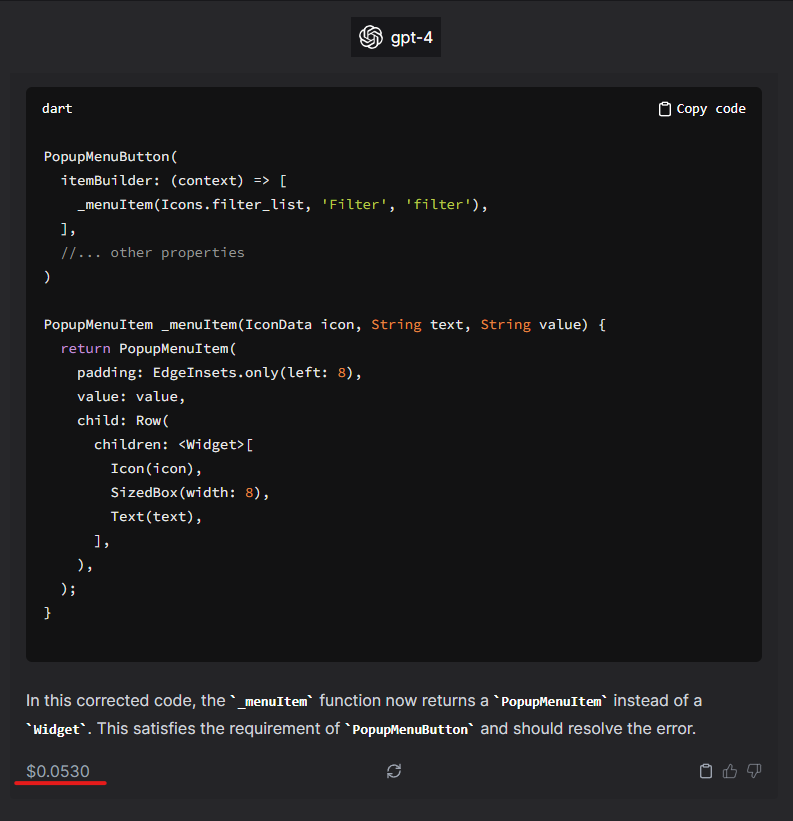 Add price cost below each response · Issue #120 · ai-genie/chatgpt ...