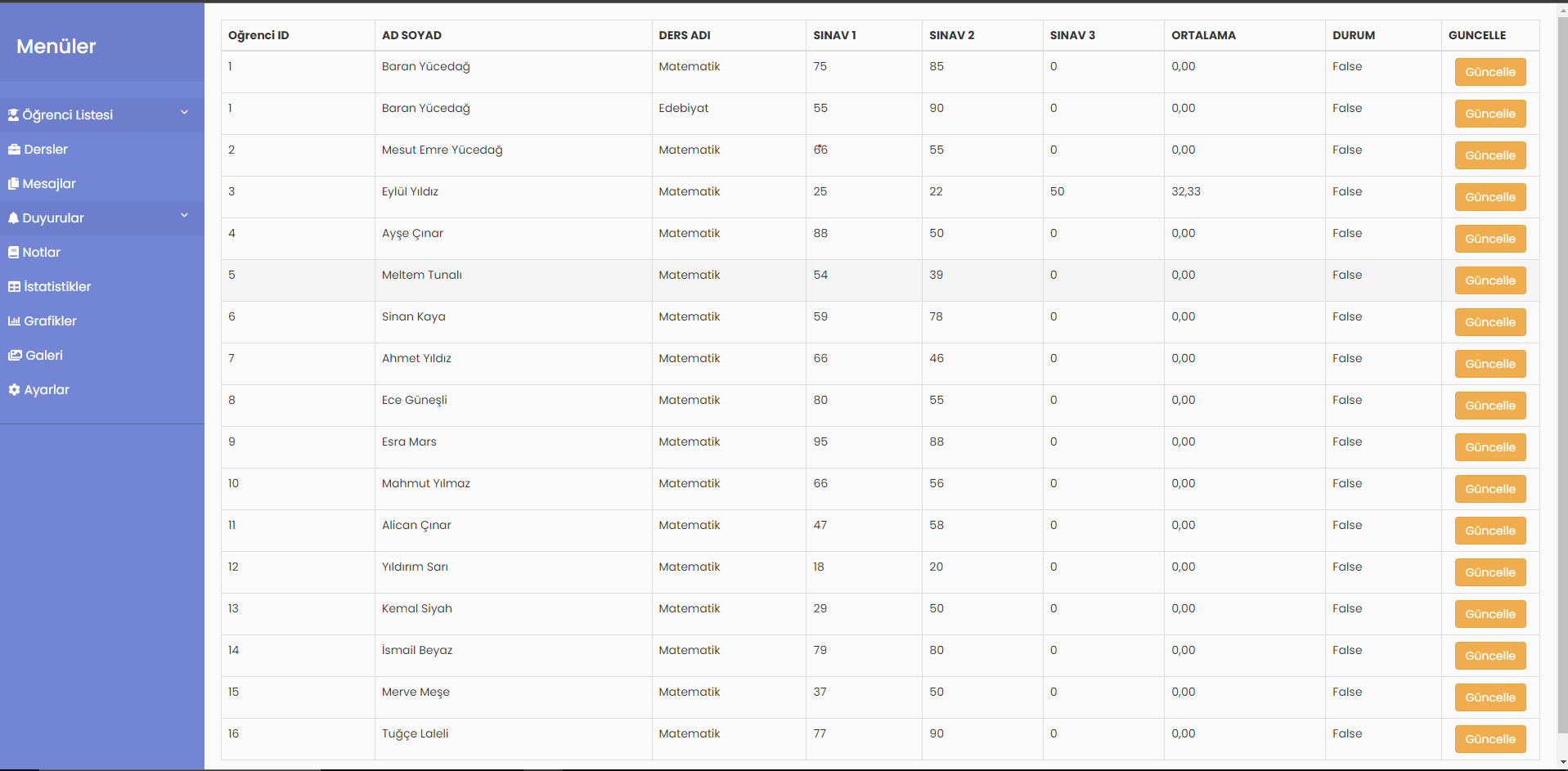 GitHub - AhmetOsmn/OgrenciBilgiSistemi