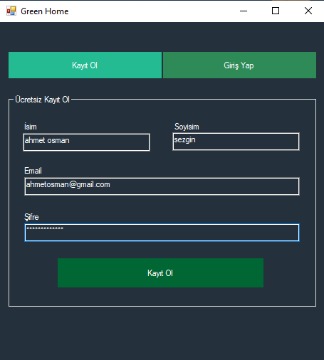 GitHub - AhmetOsmn/YesilEvCodeFirst