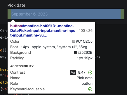 Date picker input accessible name is not correct · Issue #4730 · mantinedev/mantine · GitHub