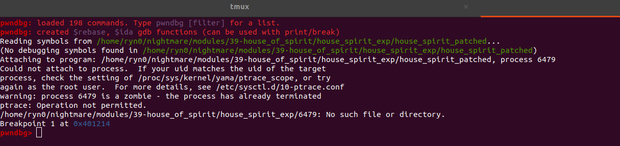 Unable to attach to process by using gdb.attach · Issue #1000 · pwndbg/pwndbg · GitHub