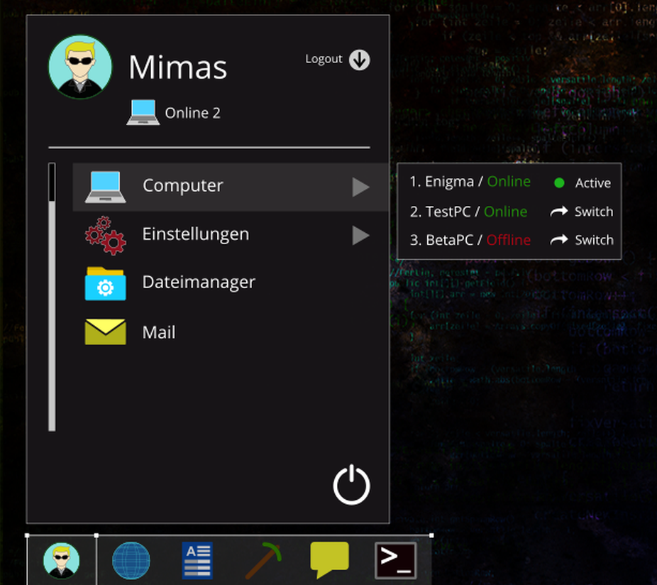 Startmenu: add a computer switch function · Issue #152 · cryptic-game/frontend · GitHub