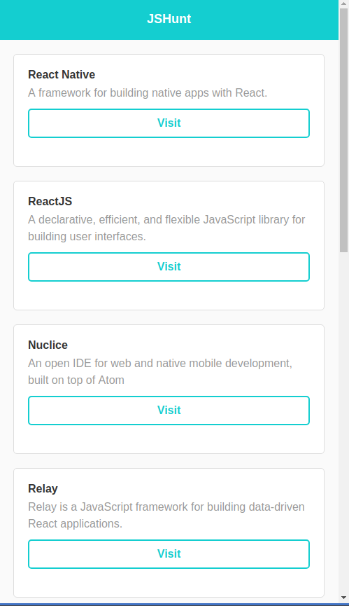 GitHub - romluc/huntweb: React Native app consuming a Rocketseat's heroku products api