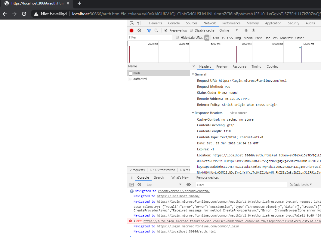'ClientAuthError: Invalid state' when returning from a redirect after ...