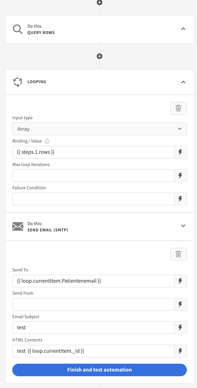 Looping and Sending Mails does not work · Budibase budibase · Discussion #8191 · GitHub