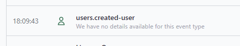 Audit log entries "users.deleted-user", "users.created-user" are not normalised on the log view ...