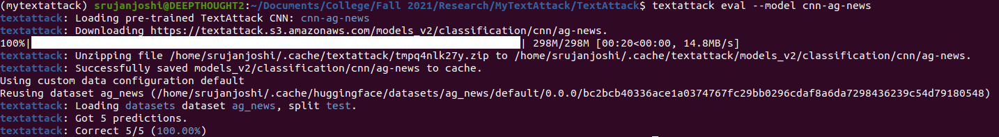 Mismatch config filename for LSTM and CNN pretrained models · Issue #561 · QData/TextAttack · GitHub