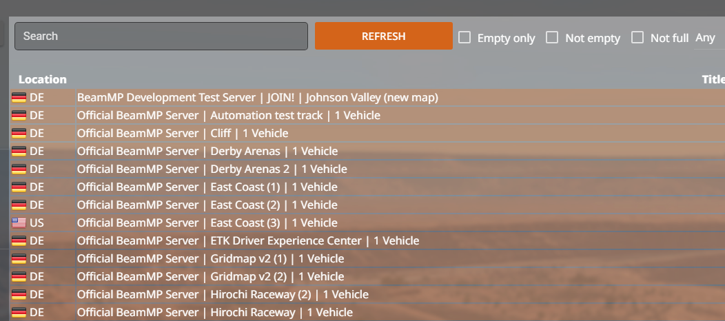 [Bug] Certain serverlist filters can cause the list to stay empty · Issue #308 · BeamMP/BeamMP ...