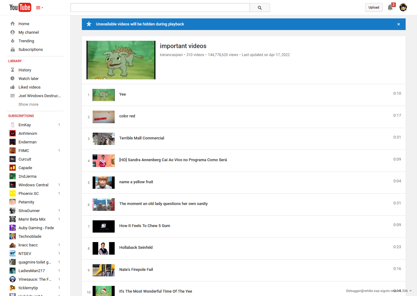 Rehike does not skin "/playlist" pages, either loads them with the Polymer layout or returns a ...