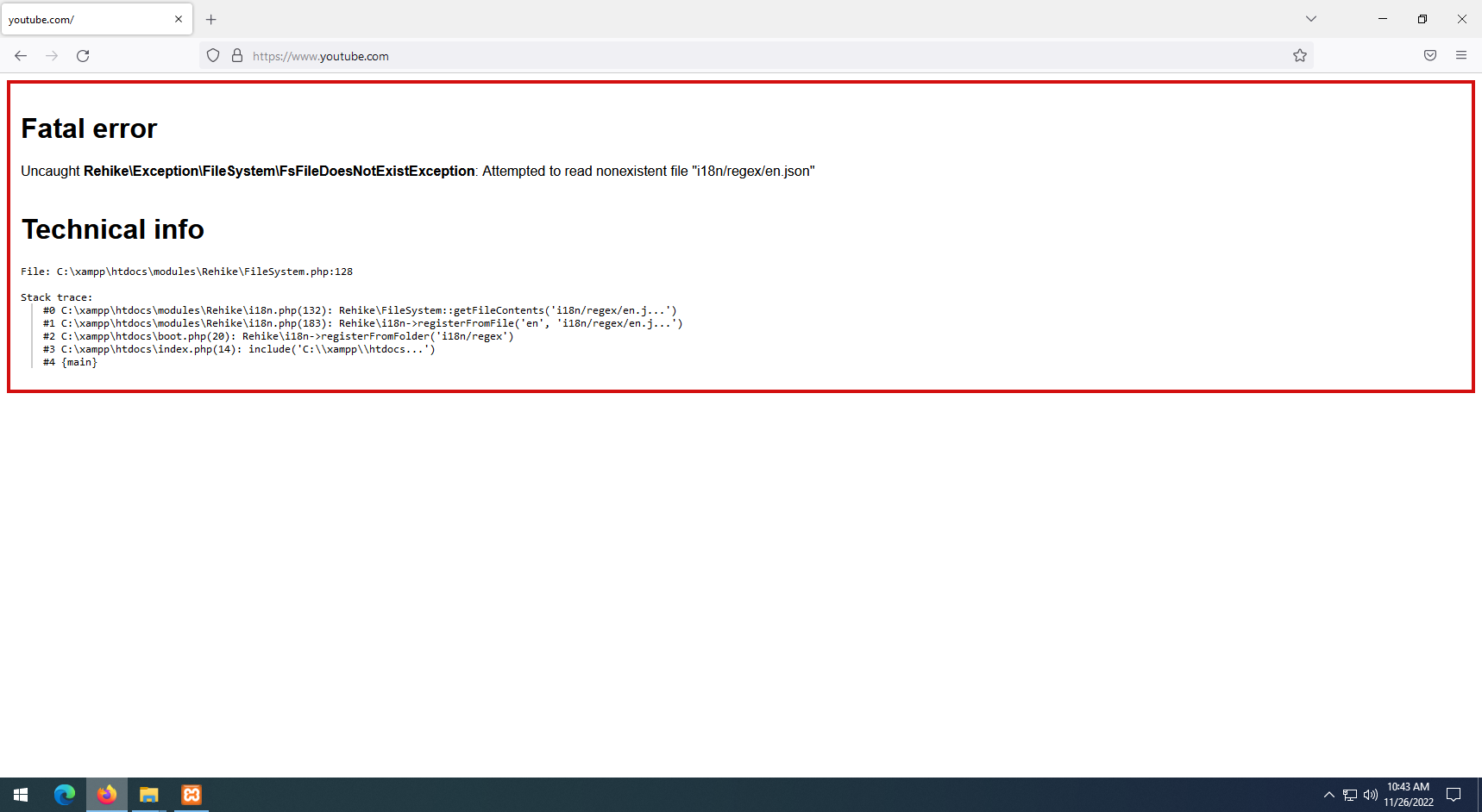 Fatal Error Uncaught Rehikeexceptionfilesystemfsfiledoesnotexistexception Attempted To Read