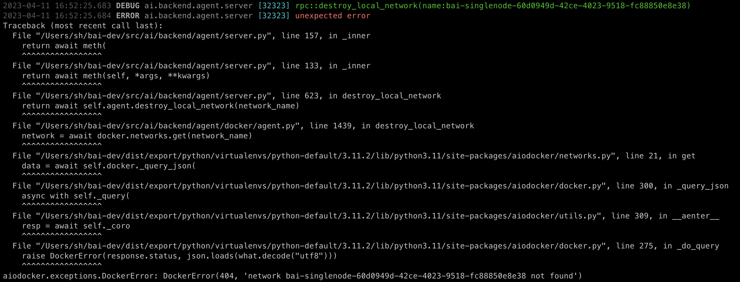 DockerError network not found when deleting multi-kernel session · Issue #1220 · lablup/backend ...