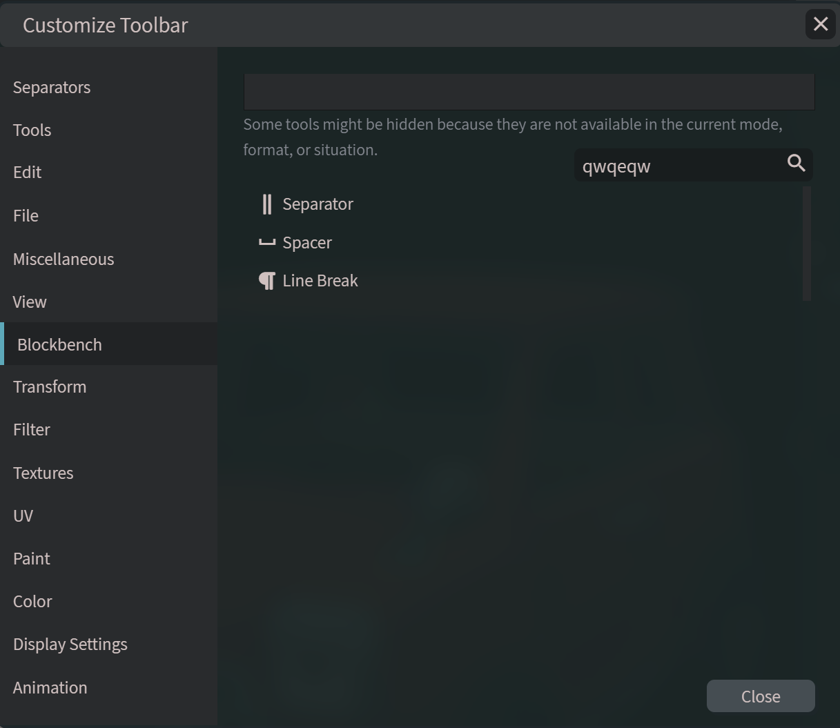 [Beta] [Issue] Cannot customize toolbars · Issue #1069 · JannisX11/blockbench · GitHub