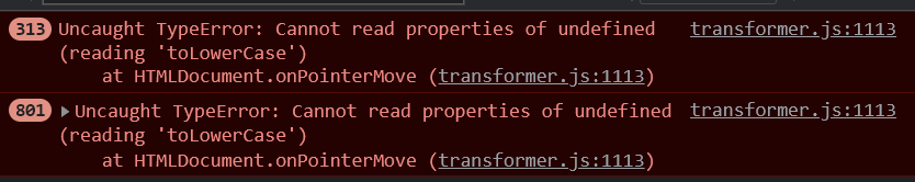 [Beta] [Issue] Transformer occasionally unresponsive (transfromer.js ...