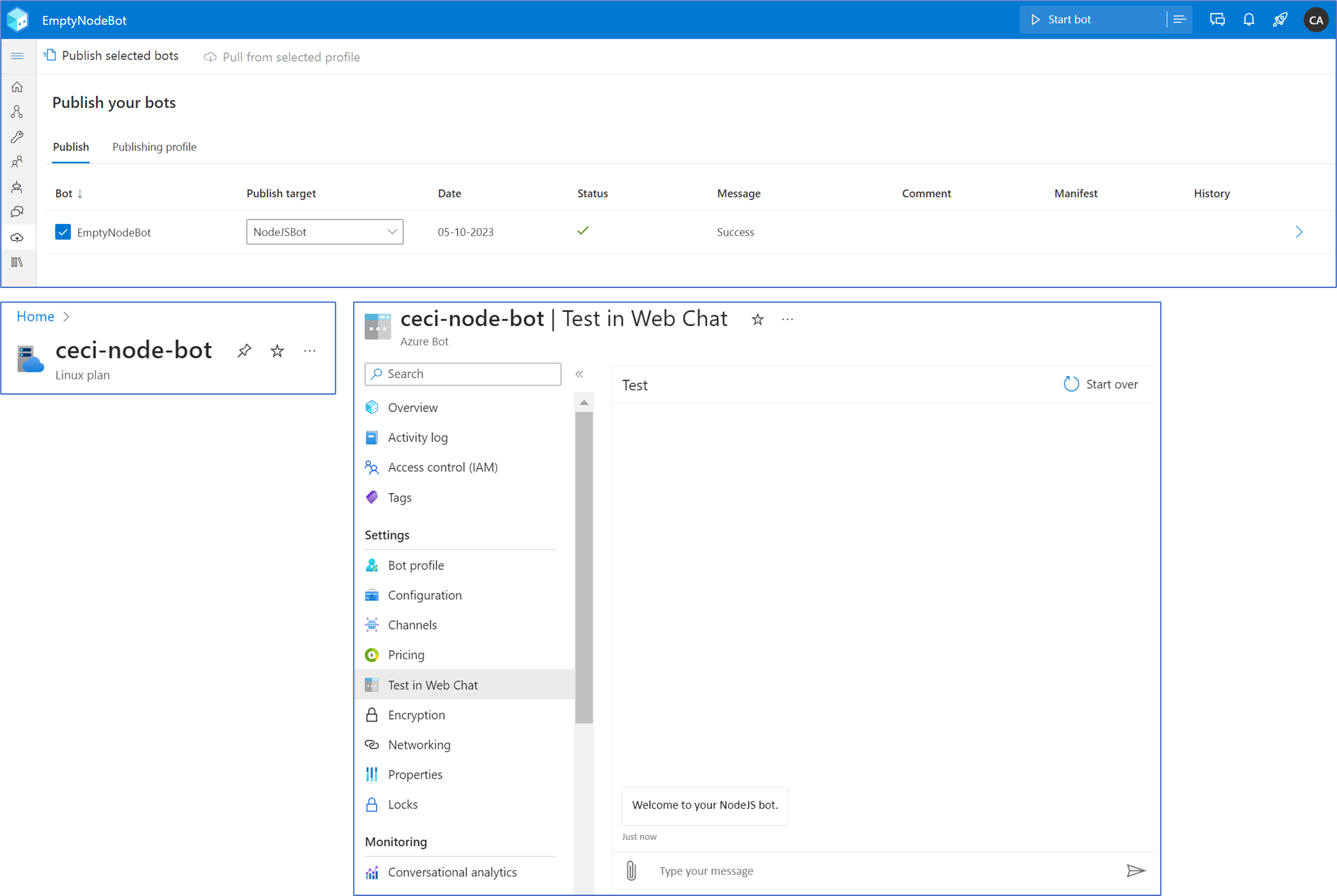 Unable to publish NodeJS bot · Issue #9577 · microsoft/BotFramework-Composer · GitHub