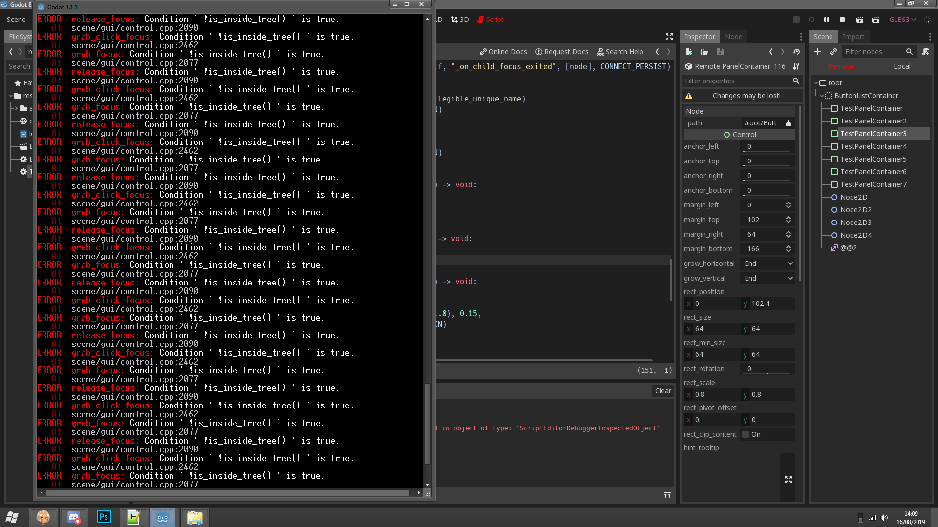calling grab_focus() during mouse_entered signal causes !is_inside_tree ...