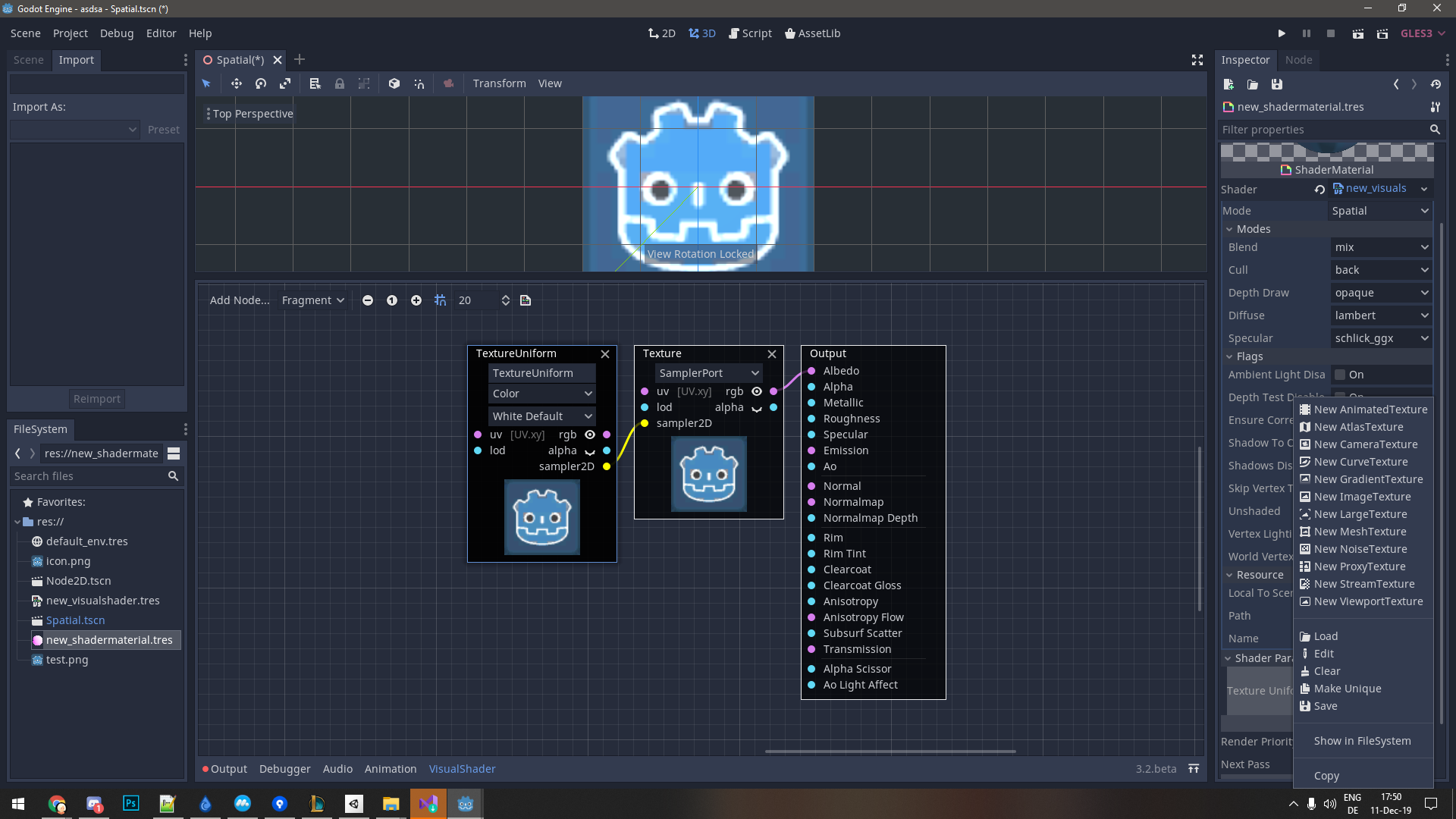 Godot Visual Shader Does Not Allow Layered Texture Uniforms Cplusplus