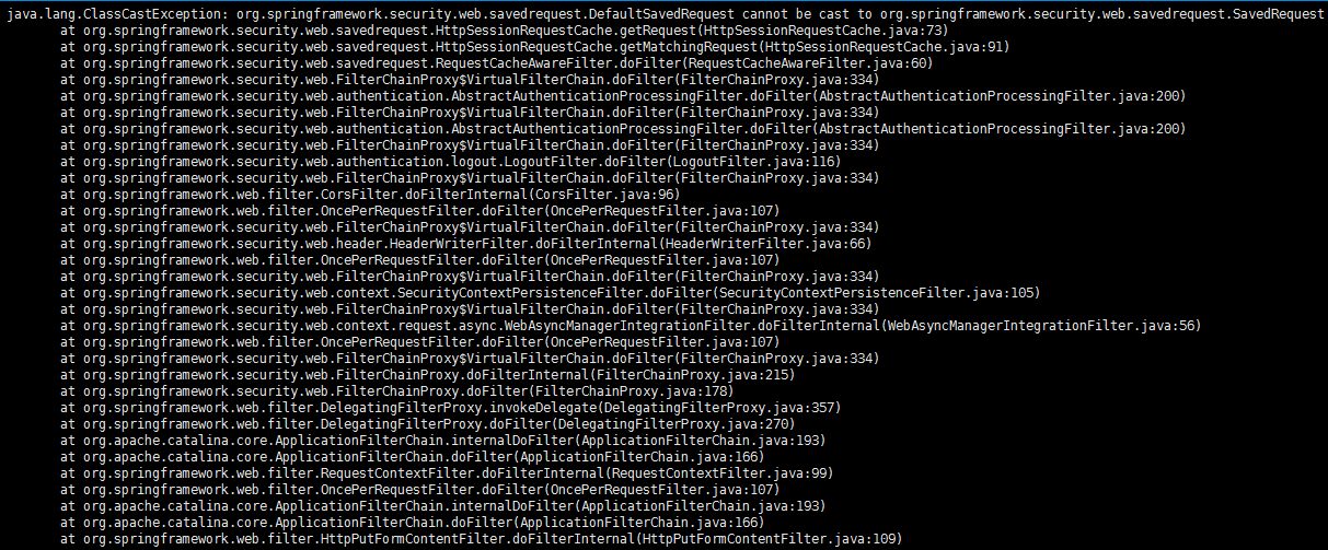 DefaultSavedRequest cannot be cast to SavedRequest · Issue #1850 · redisson/redisson · GitHub