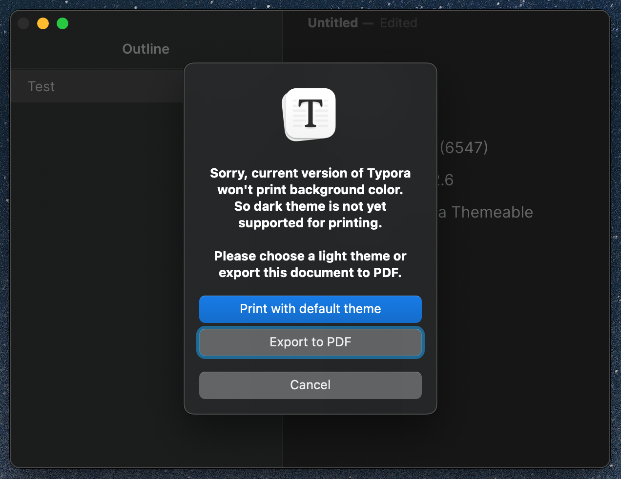 Feature Allow Printing With Print Ready Dark Themes Like Typora Themeable · Issue 5416