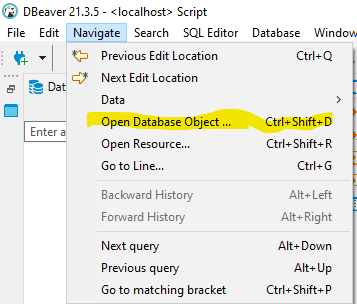 Is there a keyboard shortcut to focus Filter in Database Navigator ...