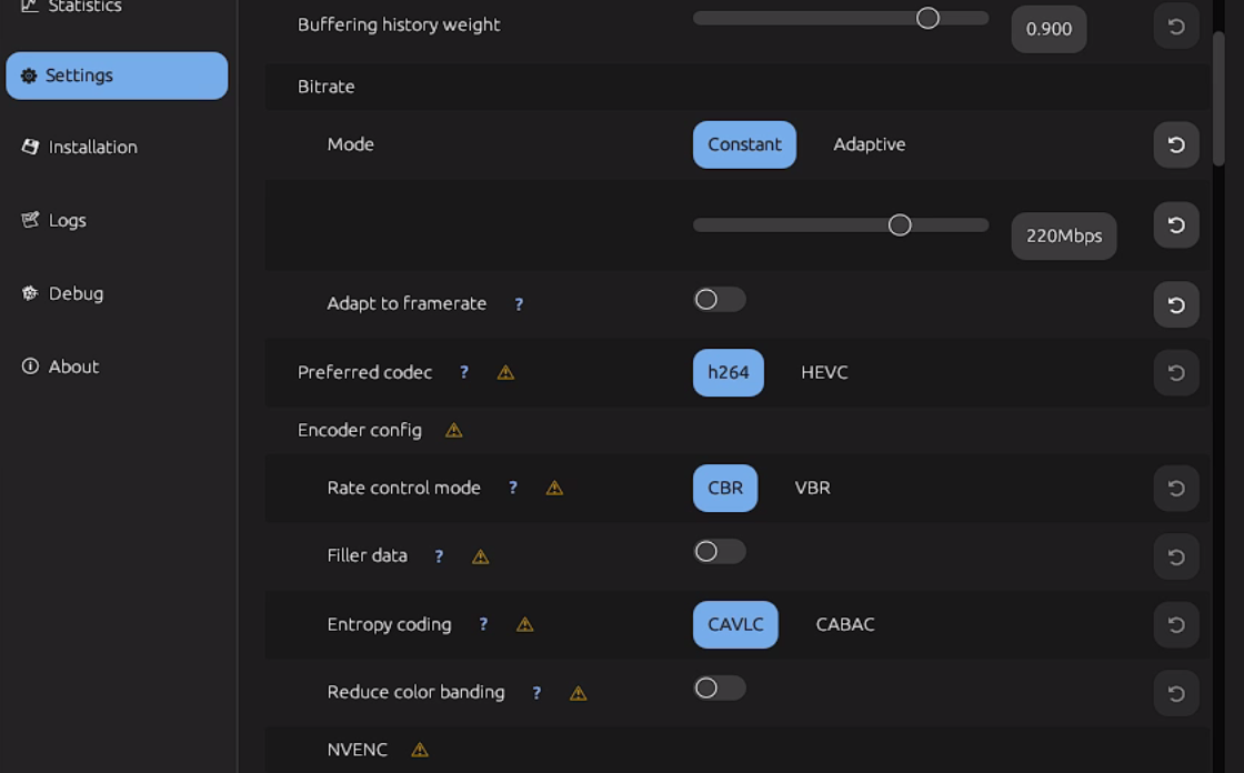Very low bitrate when use adaptive mode · Issue #1647 · alvr-org/ALVR · GitHub