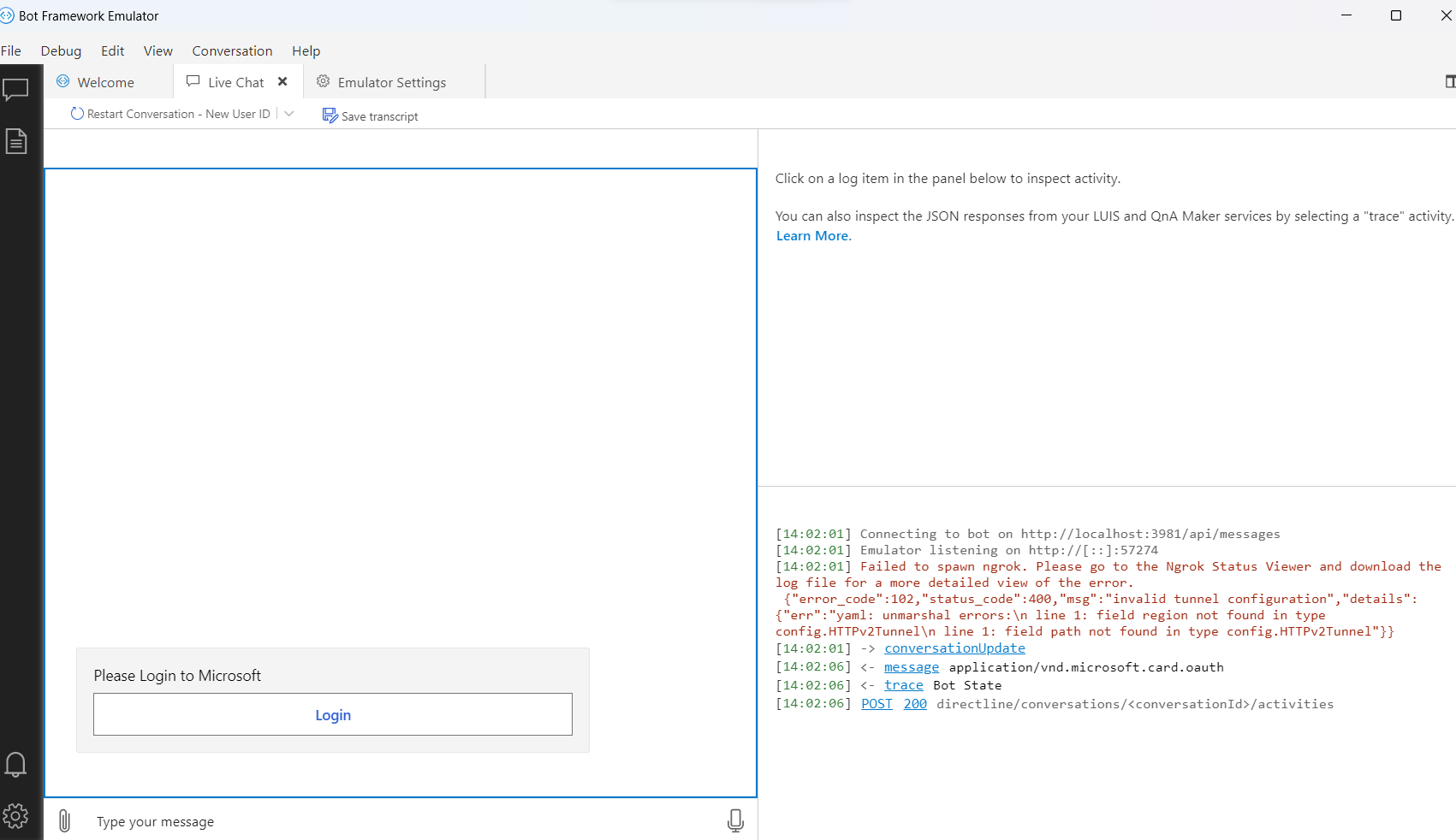 OAuth Prompt not working in Emulator · Issue #2435 · microsoft/BotFramework-Emulator · GitHub