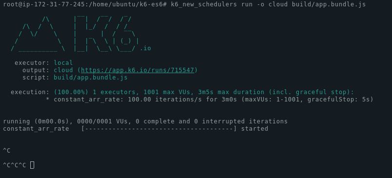 constant-arrival-rate executor gets stuck in "started" state · Issue #1406 · grafana/k6 · GitHub