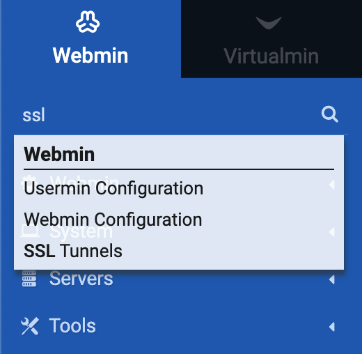 Webmin search & sub-section options · Issue #1597 · webmin/webmin · GitHub