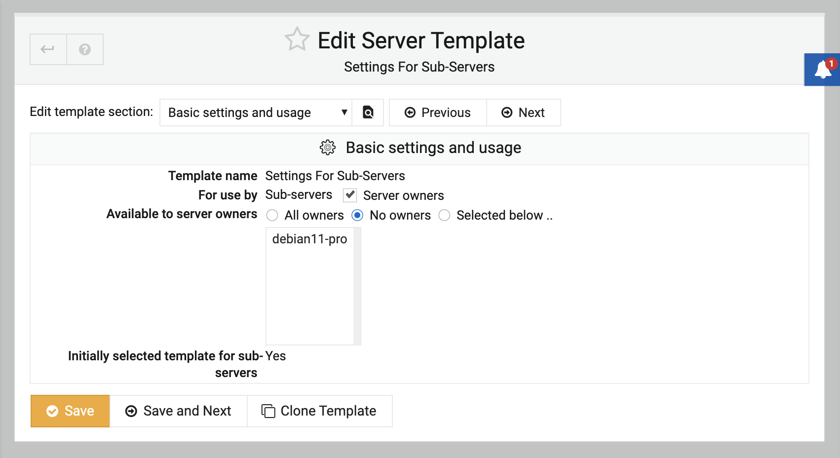 Server Templates: Sub-Servers - an option doesn't get saved · Issue ...