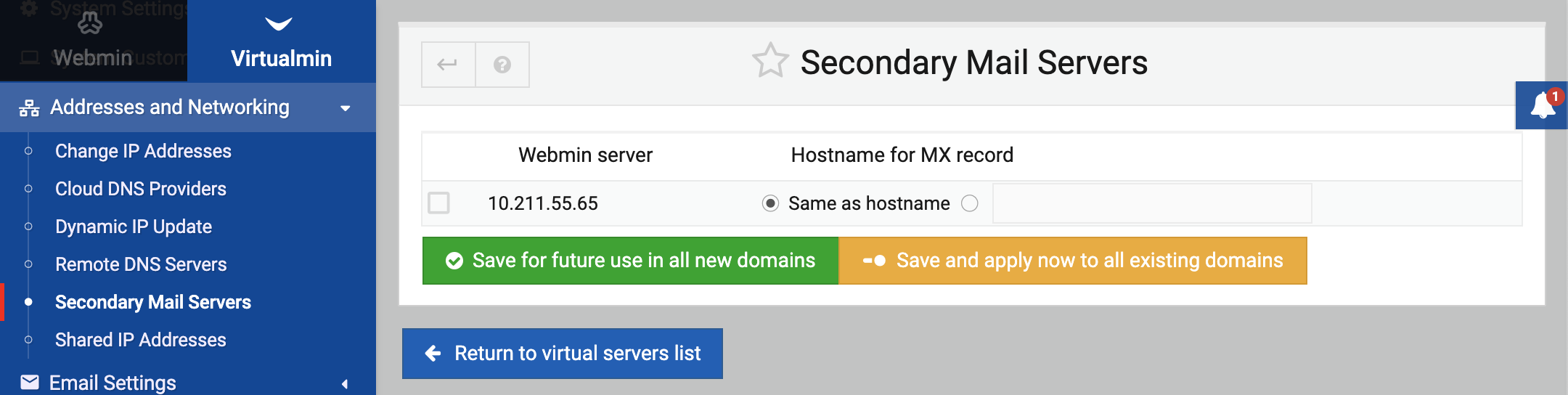 Odd behavior for Secondary Mail Servers when different save buttons are used · Issue #547 ...