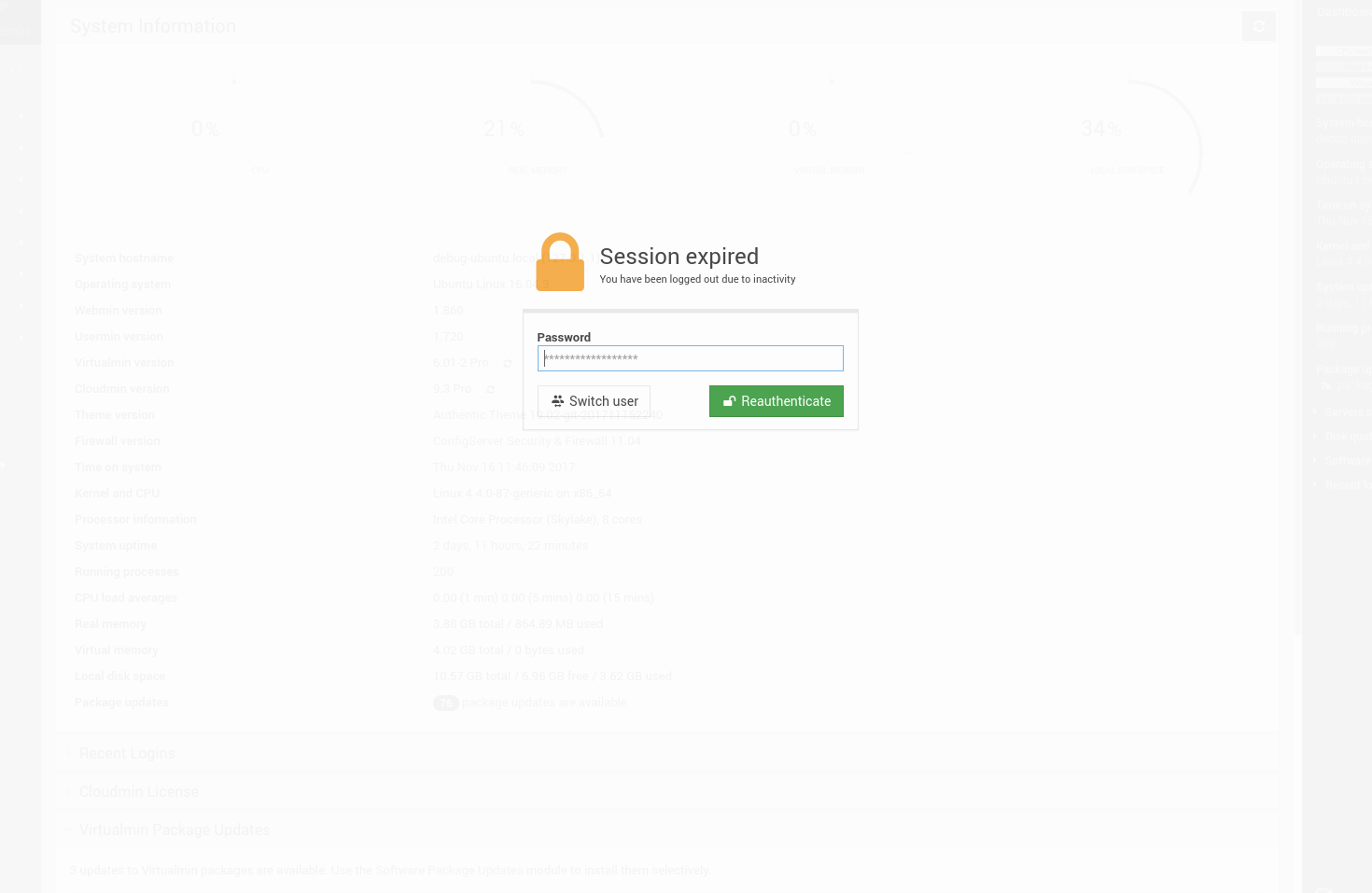 Theme: Add pop-up authentication screen to let user reauthenticate ...