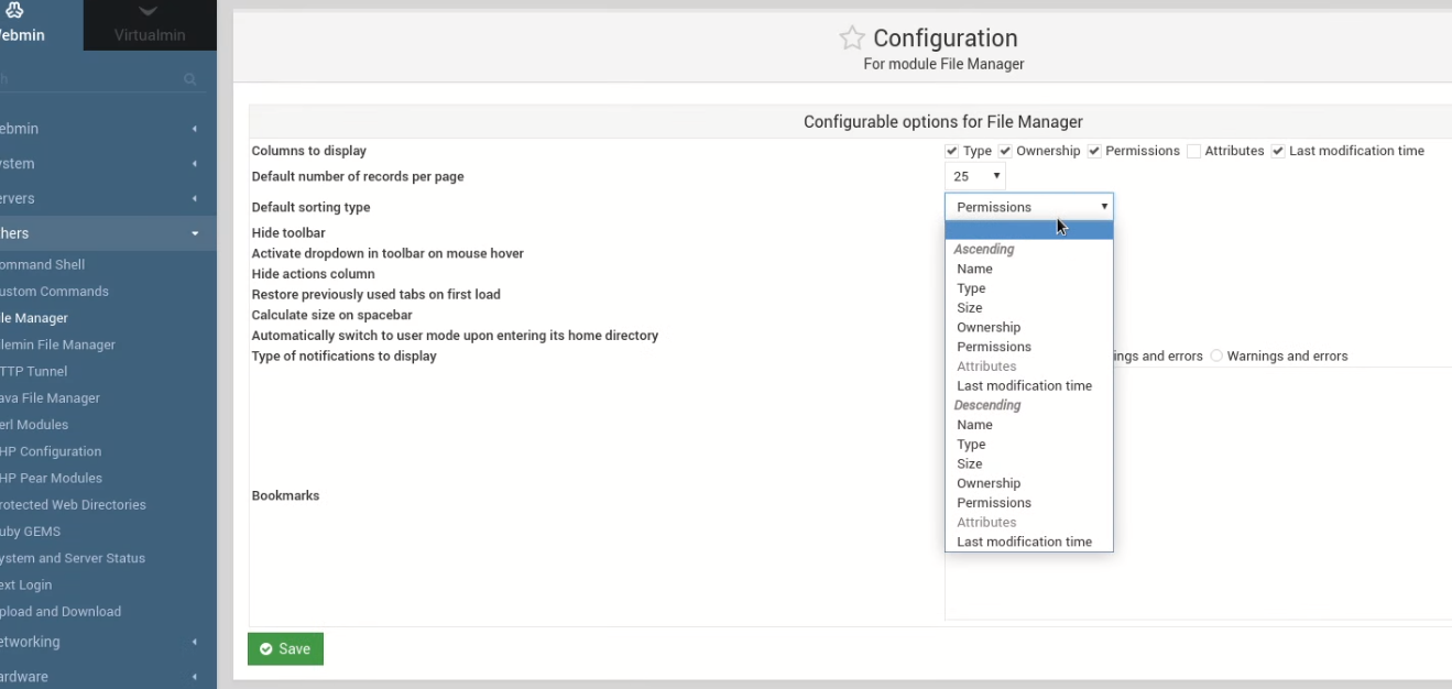 feature request: selectable default "show # entries" in File Manager ...