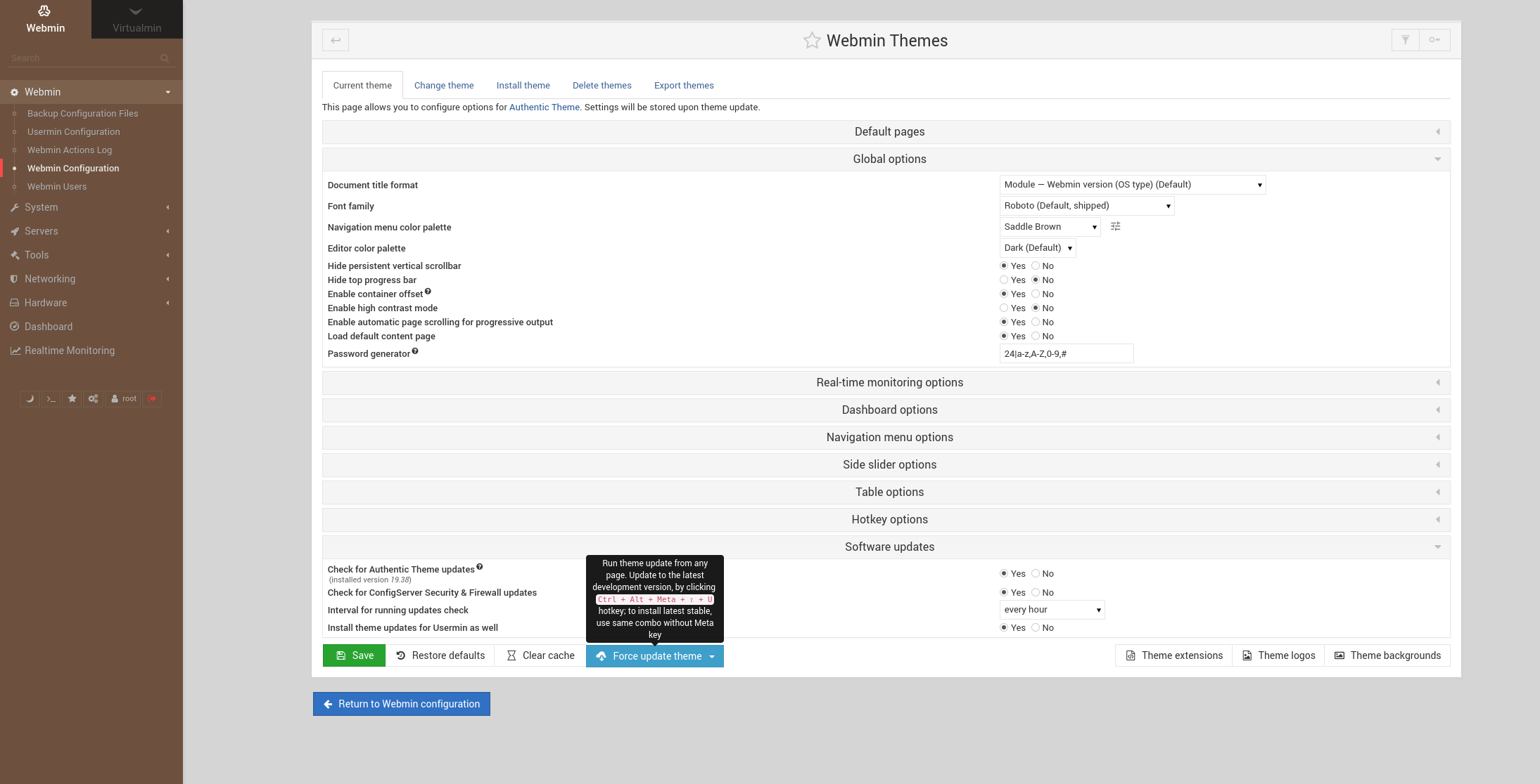 A bug? - Applying initial UI patch for Config Server Security & Firewall and reloading. Please ...