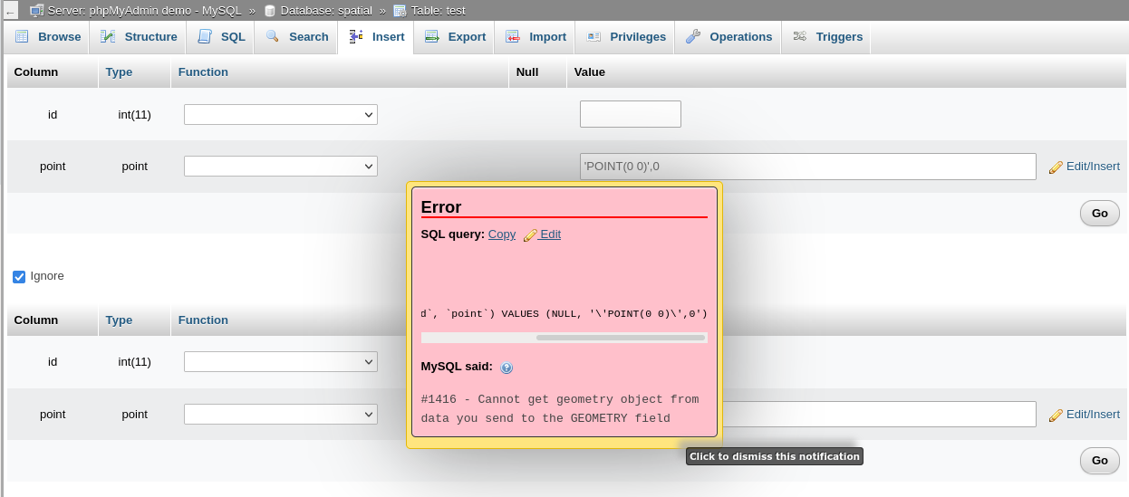 Cannot Save Data From Gis Editor For Spatial Column · Issue 17018 · Phpmyadminphpmyadmin · Github 0455